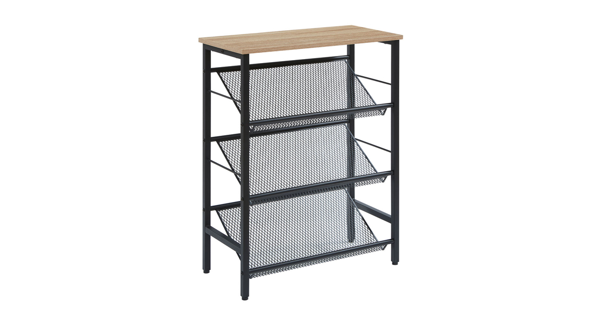 PLEXUS ΠΑΠΟΥΤΣΟΘΗΚΗ 3ΡΑΦΙΑ ΚΑΡΥΔΙ ΜΑΥΡΟ 60x30xH80cm | Sioutis HomeCare