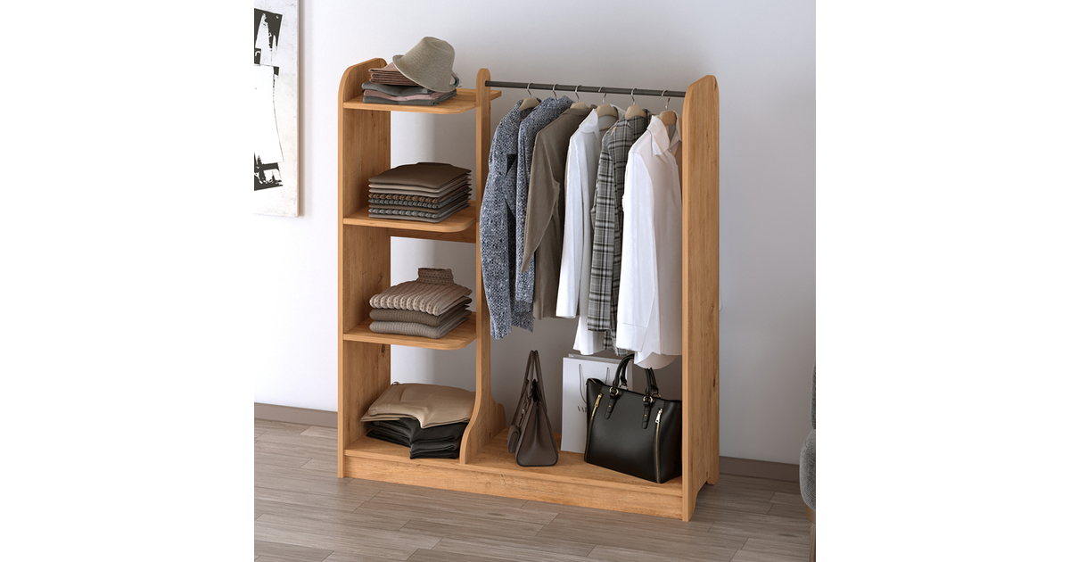 MegaPap1 Έπιπλο εισόδου Rozesme χρώμα pine oak 120x40x135εκ. μόνο με 85 ...